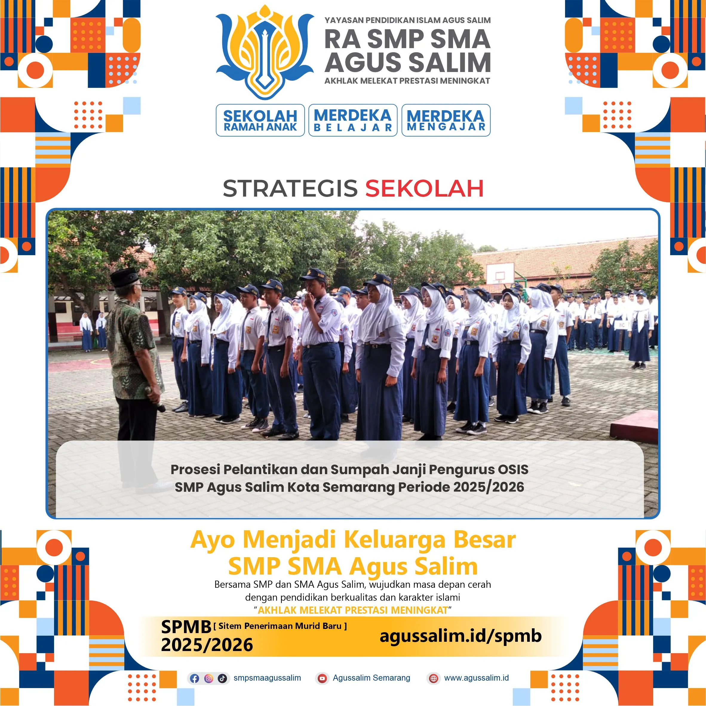 Prosesi Pelantikan dan Sumpah Janji Pengurus OSIS SMP Agus Salim Kota ...